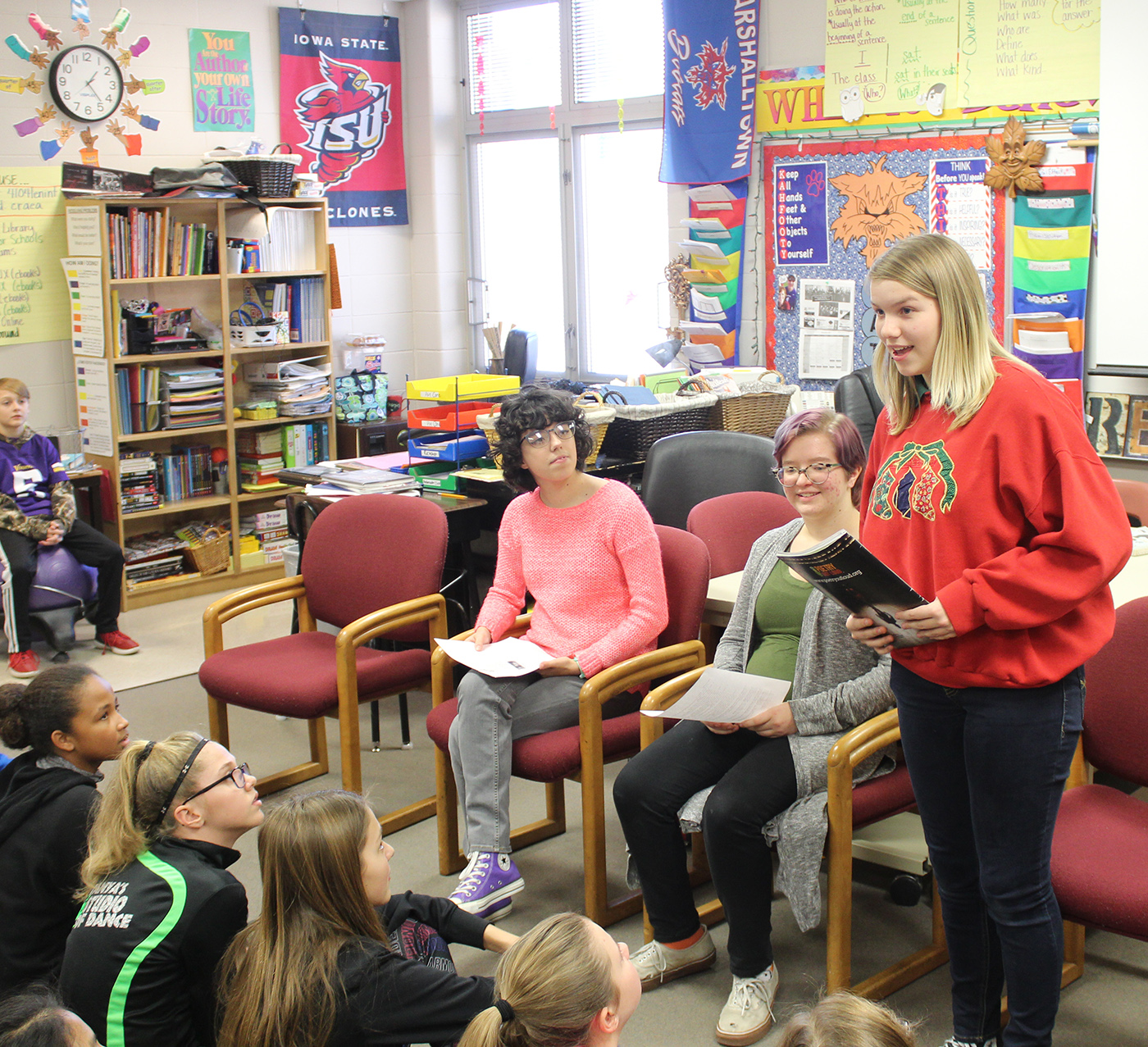 MHS students recite poetry to Lenihan students | Bobcats Making Headlines